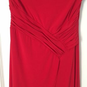Posh Couture | Dresses | Beautiful Strapless Split Front Red Evening ...